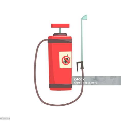곤충 해충 제어 서비스 만화 벡터 일러스트 레이 션의 근절에 대 한 빨간색 압력 분무기 0명에 대한 스톡 벡터 아트 및 기타 이미지 0명 개념 날씨 Istock