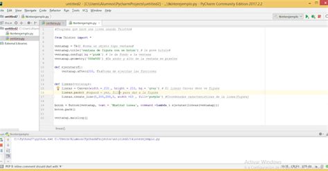 Graficación Unidad Ejemplo de Tkinter en pycharm