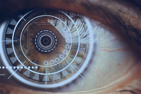 Close Up Of A Male Eye With Visual Effects The Concept Of A Sensor