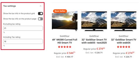 Tax Settings Section Swissuplabs