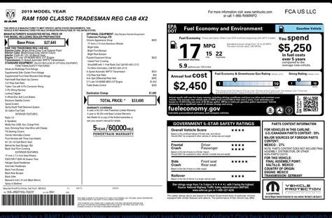 Ram Window Sticker Get A Free Monroney Label And VIN Decoder For Dodge Ram