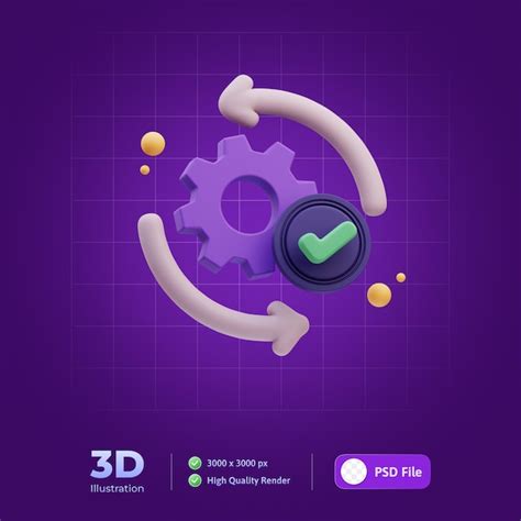Premium Psd Gear Setting Quality Control 3d Illustration