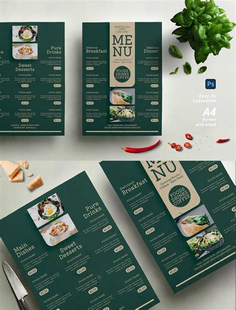 Food Menu Template Psd Cafe Menu Design Menu Card Design Restaurant Menu Design