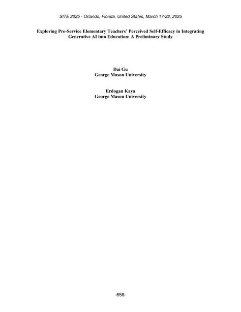 pdf exploring pre service elementary teachers perceived self