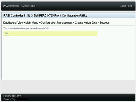 creating a virtual disk and selecting raid type on a dell poweredge server