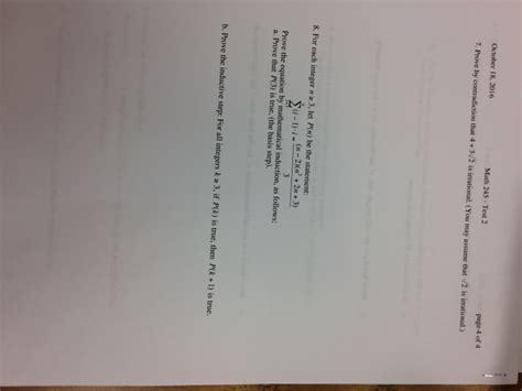 Solved Prove By Contradiction That 4 3 Squareroot 2 Is