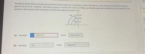Solved The Figure Shows Three Circular Arcs Centered At The