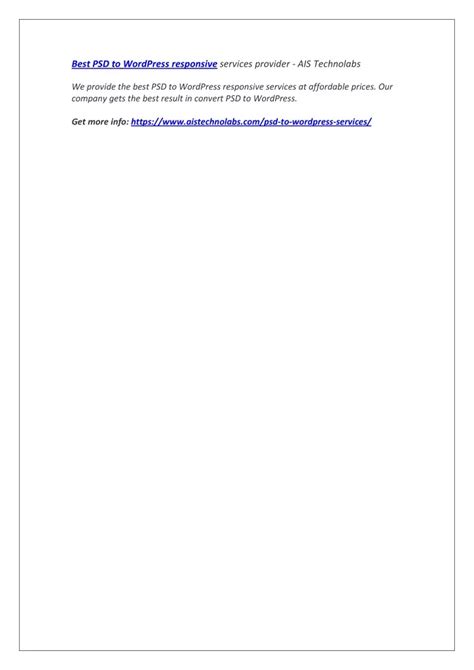 Ppt Best Psd To Wordpress Responsive Services Provider Ais Technolabs Powerpoint