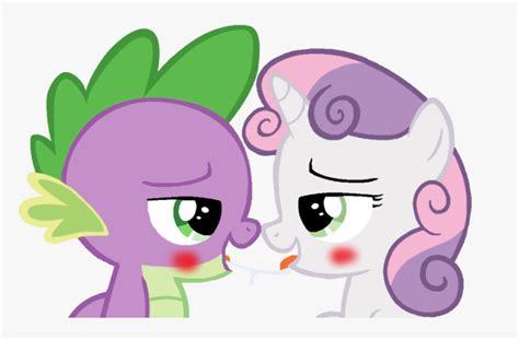 Nejcrozi Drool Female Kissing Male Saliva Trail Mlp Spike X