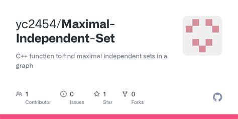 GitHub Yc Maximal Independent Set C Function To Find Maximal Independent Sets In A Graph