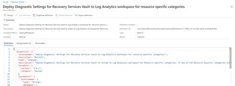 大规模配置保管库诊断设置 azure backup microsoft learn