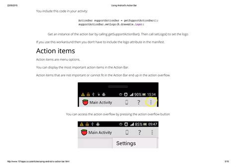 Using Android S Action Bar PDF