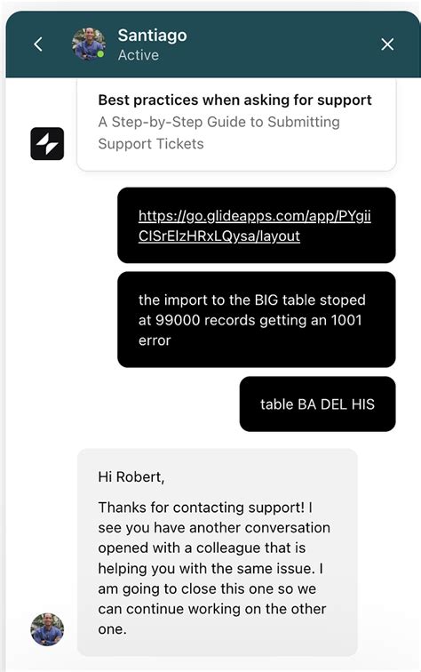 issue importing records into big table report a bug glide community