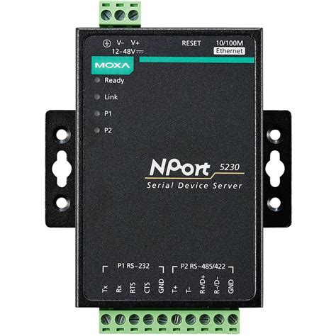 Moxa NPort 5230 W Adapter 2 Port Device Server 10 100M Ethernet RS 232 422 485 DB9 Male 0