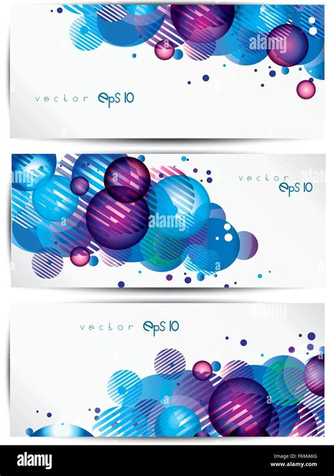 Set Of Abstract Colorful Web Headers And Cards Abstract Vector Illustration With Background