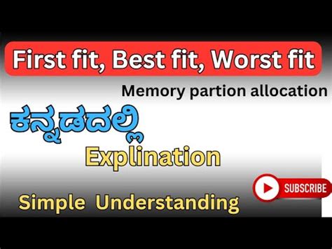 First Fit Best Fit Worst Fit Operating System Memory Partion Allocation YouTube