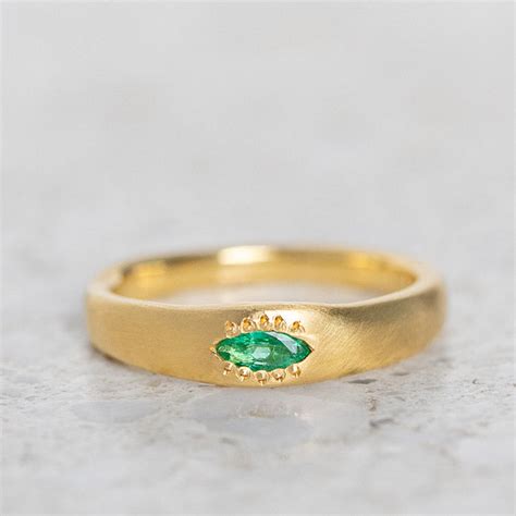 Emerald Marquise Wonky Stackable Sarah Gardner Jewellery