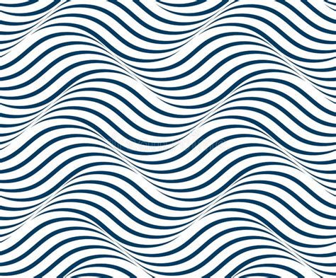 Water Waves Seamless Pattern Vector Curve Lines Abstract Repeat Tiling Background Stock Vector