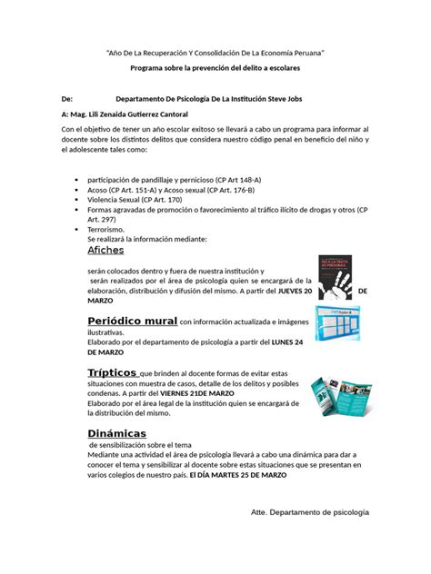 Programa Para La Prevencion De Delitos Pdf