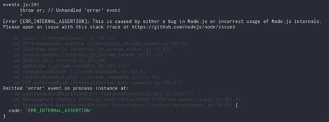 this is caused by either a bug in node js or incorrect usage of node