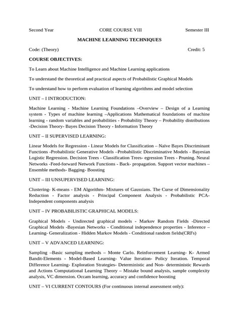 machine learning syllabus pdf machine learning computational