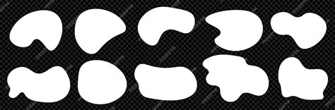 Premium Vector A Set Of White Abstract Onganic Rounded Liquid Blob