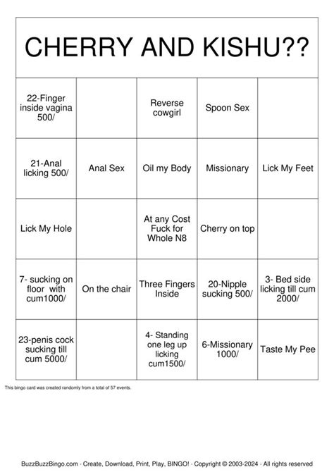 SEX Positions Bingo Cards To Download Print And Customize