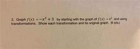 solved 2 graph f x x2 3 by starting with the graph of