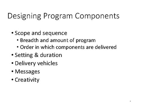 Intervention Mapping Step 3 Program Design Intervention Mapping