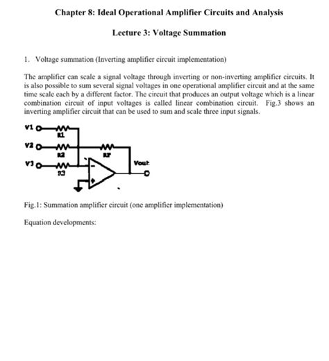 solved voltage summation inverting amplifier circuit