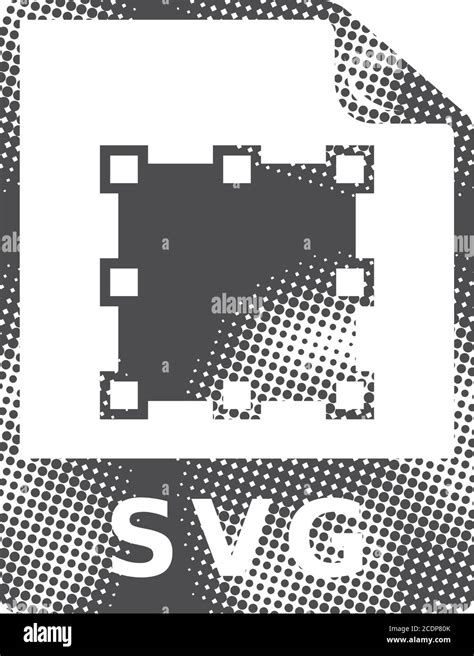 Svg File Icon In Halftone Style Black And White Monochrome Vector Illustration Stock Vector