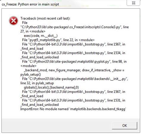 User Interface Cx Freeze Error Building PyQT Matplotlib Python Application Stack Overflow
