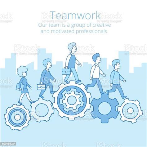 동기적으로 걷는 Gearwheels 선형 평면 기업인 벡터 일러스트 레이 션 비즈니스 기업 회사 전문 팀 작업 개념입니다 기계 부분에 대한 스톡 벡터 아트 및 기타 이미지