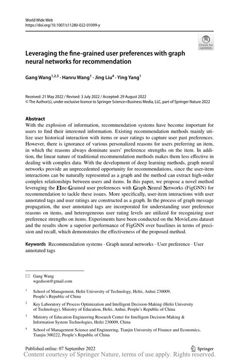 Leveraging The Fine Grained User Preferences With Graph Neural Networks For Recommendation