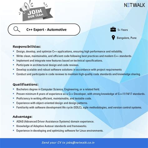 Netwalk On Linkedin Cplusplus Automotivejobs Softwaredevelopment