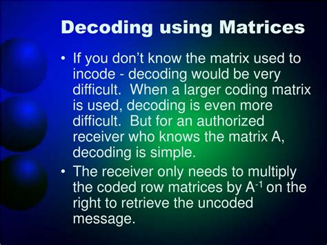 Ppt Using Inverse Matrices In Real Life Powerpoint Presentation Free