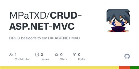 GitHub MPaTXD CRUD ASP NET MVC CRUD básico feito em C ASP NET MVC