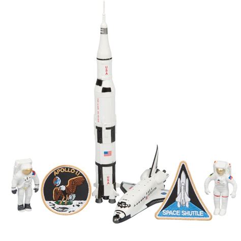 Apollo Space Rocket And Shuttle Adventure 6 Piece Space Toy Set With Astronauts Rockets And