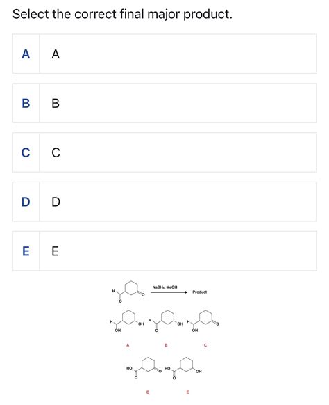 Solved Select the correct final major product. | Chegg.com
