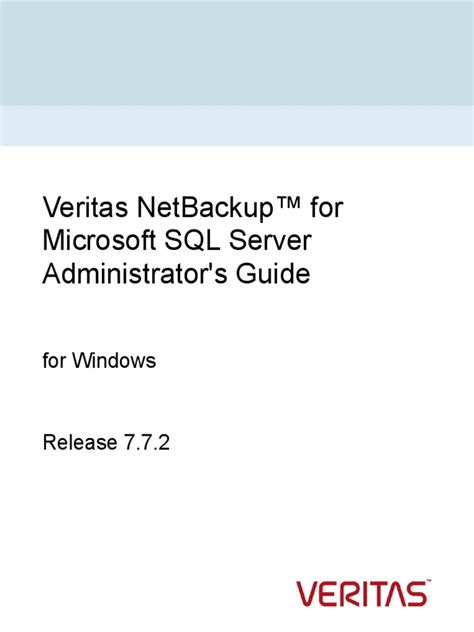 veritas netbackup™ for microsoft sql server administrator s guide pdf