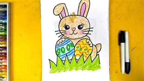 Как нарисовать Кролика рисунок на Пасху пасхальный кролик Видео от РыбаКит Папа рисует