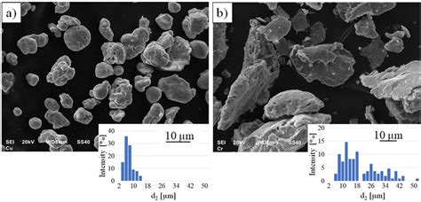 Sem Micrographs And Particle Size Distribution Histograms For Initial