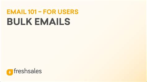 How To Send Bulk Emails Freshsales Crm Software Youtube
