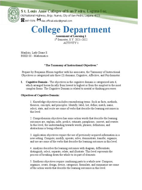 Asynchronous Activity 1 Pdf Cognition Learning