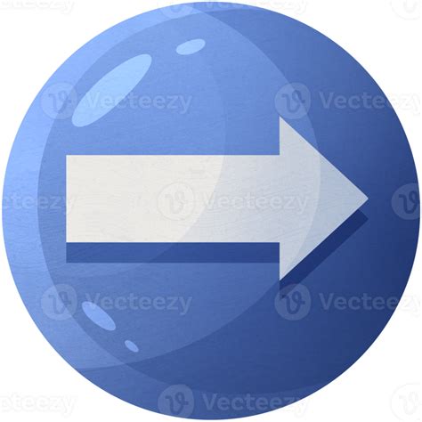 arrow right round volumetric direction icon pointer for website