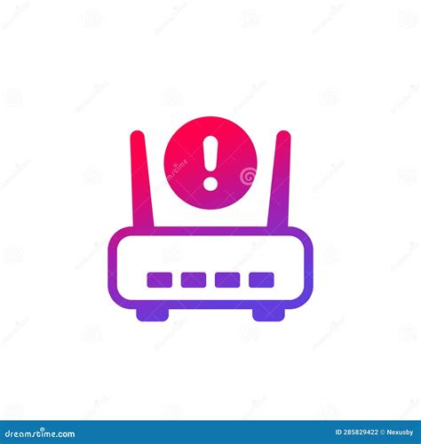 Router Modem Error Or Warning Icon Stock Vector Illustration Of Internet Connection