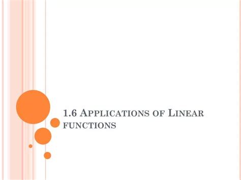 PPT 1 6 Applications Of Linear Functions PowerPoint Presentation Free Download ID 1869813