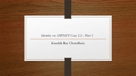 Identity On Asp Net Core Part 3 Youtube
