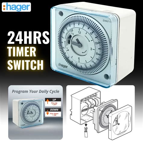 Hager 24hr Analog Timer Switch Ehn711 Timer Analog Timer Switch Timer