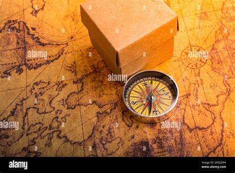 Old Compass On Map Hi Res Stock Photography And Images Alamy